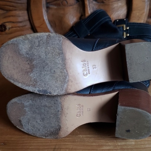 Chloe | Shoes | Chloe Prince Paddington Black Pebbled Leather Buckle ...